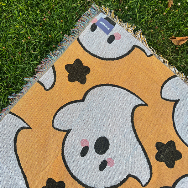 Orange Ghost Blanket – SpookyBerry LLC